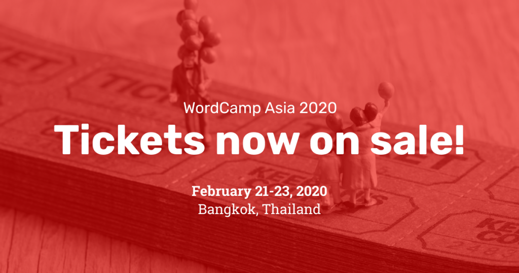 Tickets – WordCamp Asia 2020