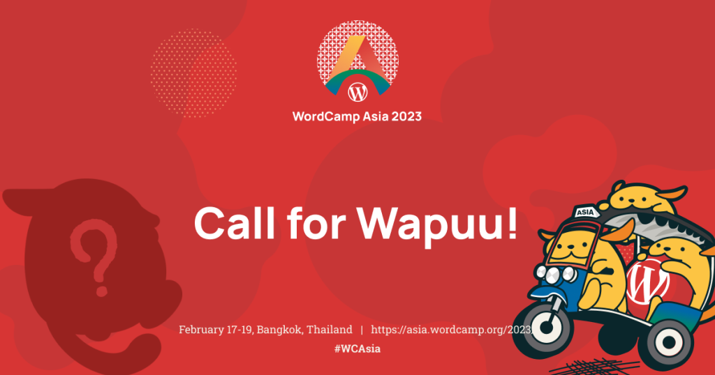 Call for Wapuu – WordCamp Asia 2023