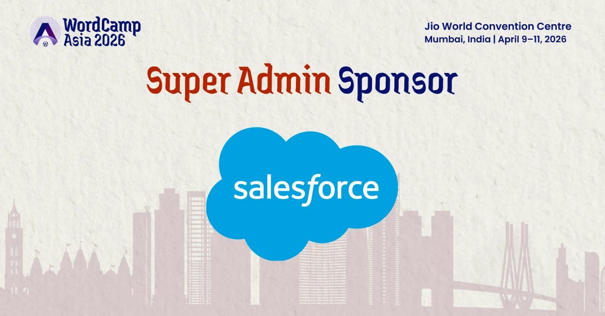 Thank You to our Super Admin Sponsor – Salesforce – WordCamp Asia 2026